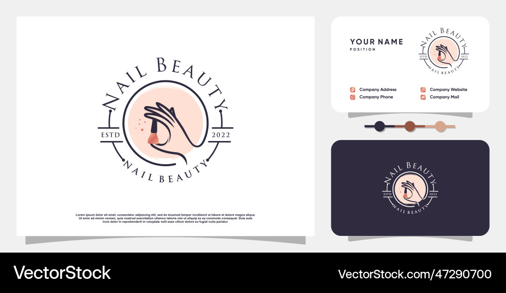 Nail art logo design with modern and creative Vector Image