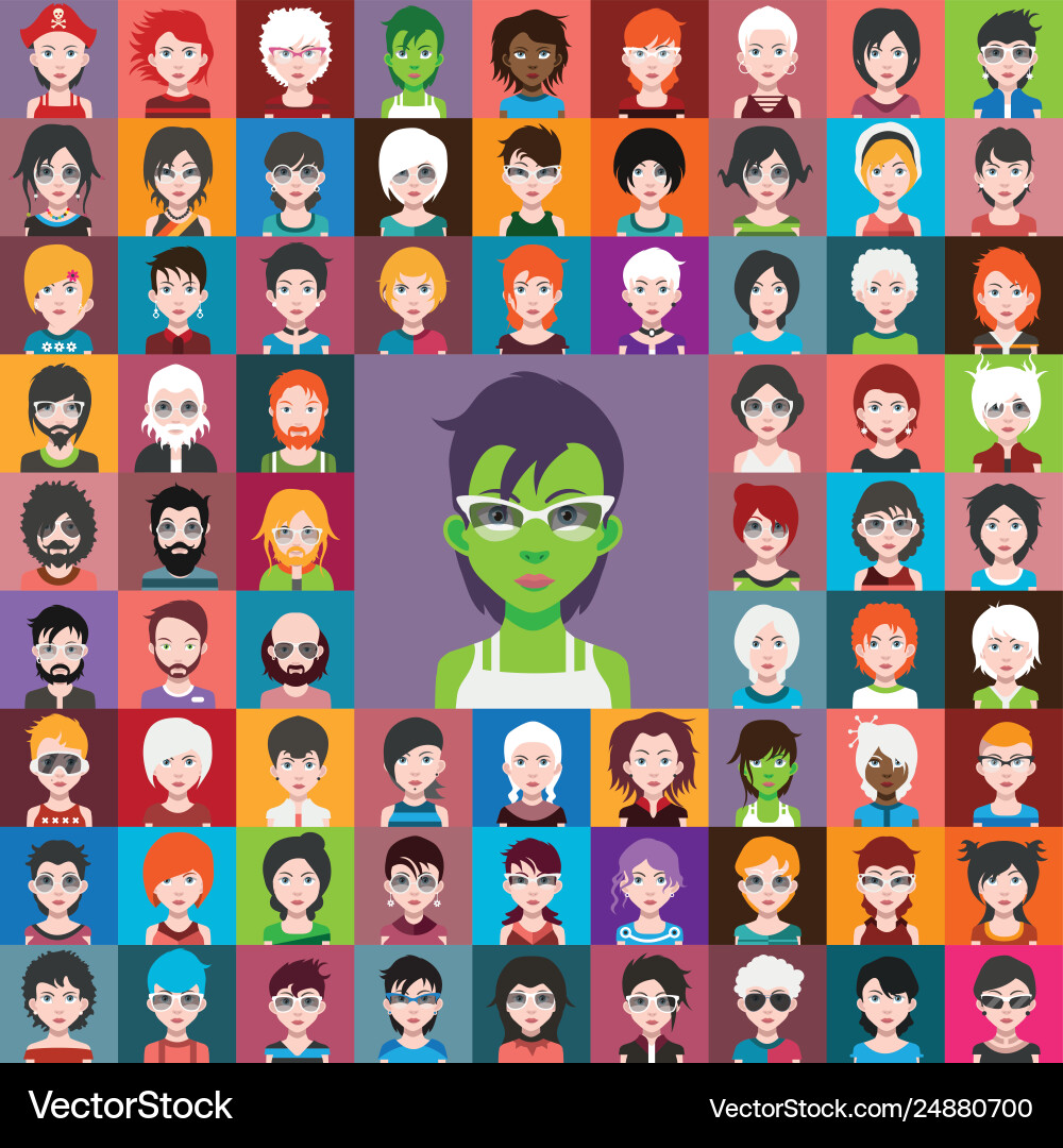 People avatars with colorful backgrounds Vector Image