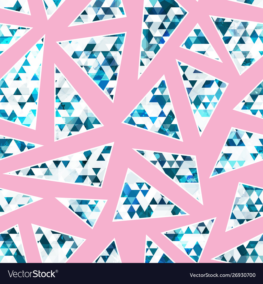 Pink triangle seamless pattern Royalty Free Vector Image