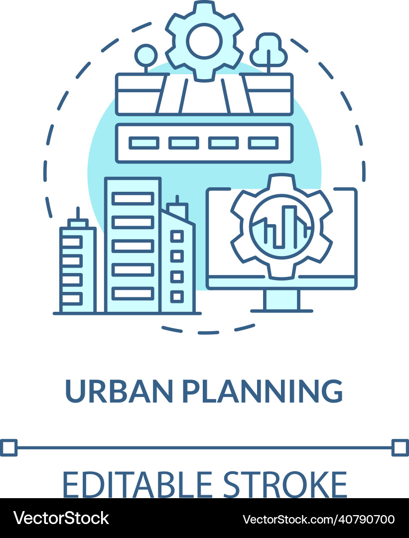 Urban planning turquoise concept icon Royalty Free Vector