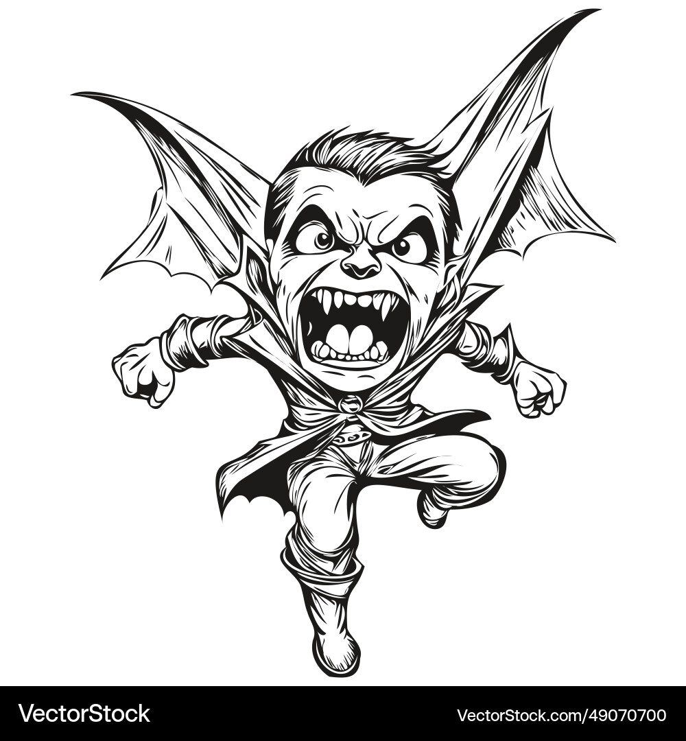 Vampire entity in spooky style for halloween scene