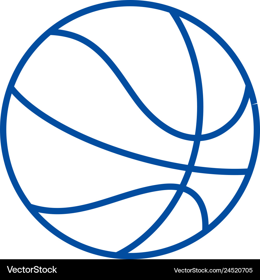 Basketball sign line icon concept Royalty Free Vector Image