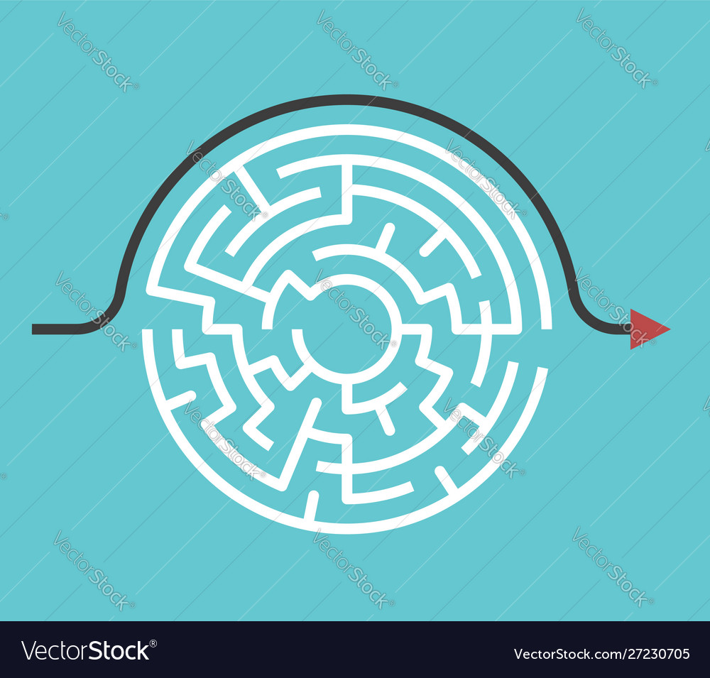 Circular Maze Bypass Route Royalty Free Vector Image