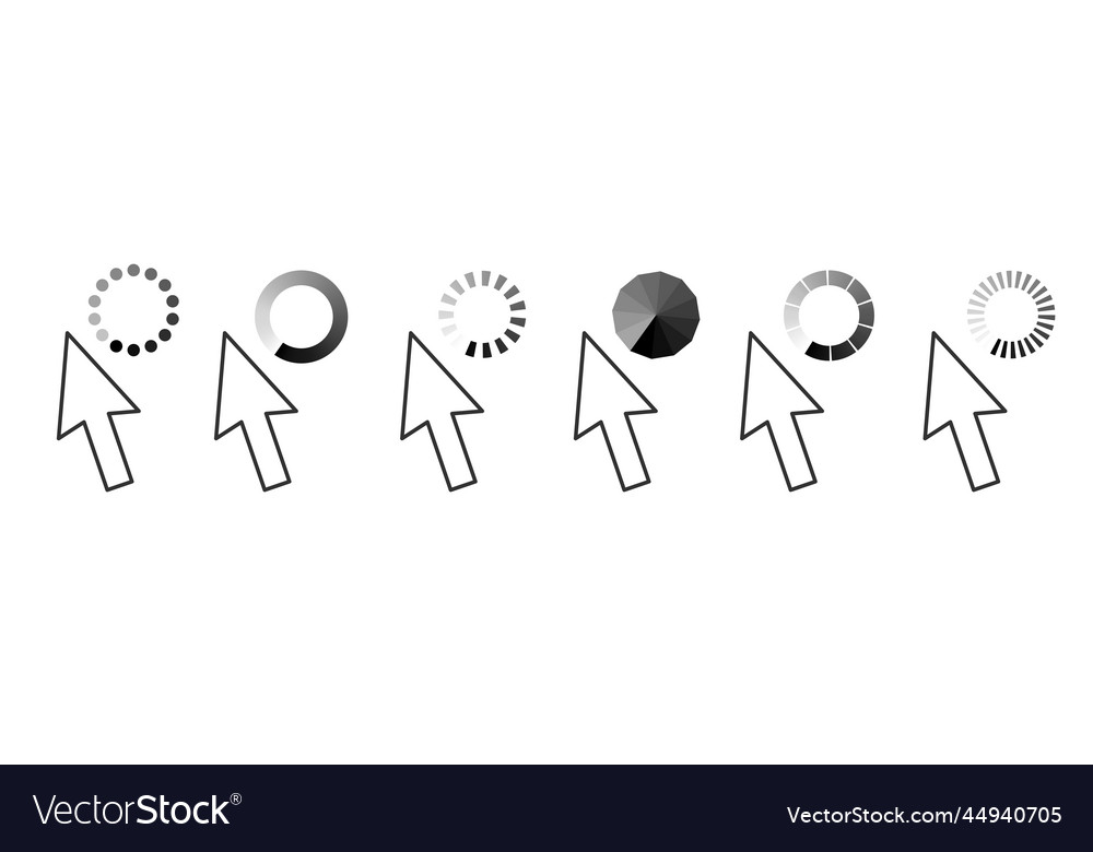 Collection of mouse click cursors Royalty Free Vector Image