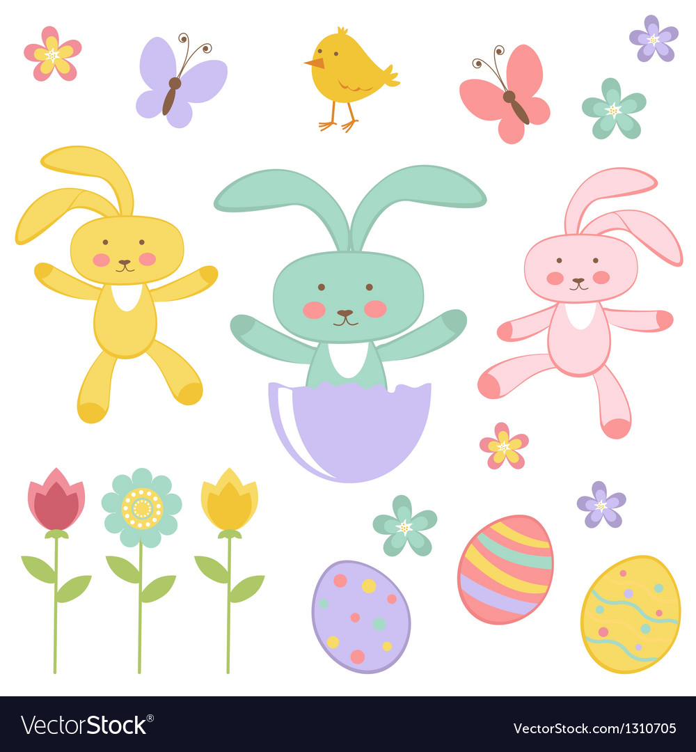 Easter collection Royalty Free Vector Image - VectorStock