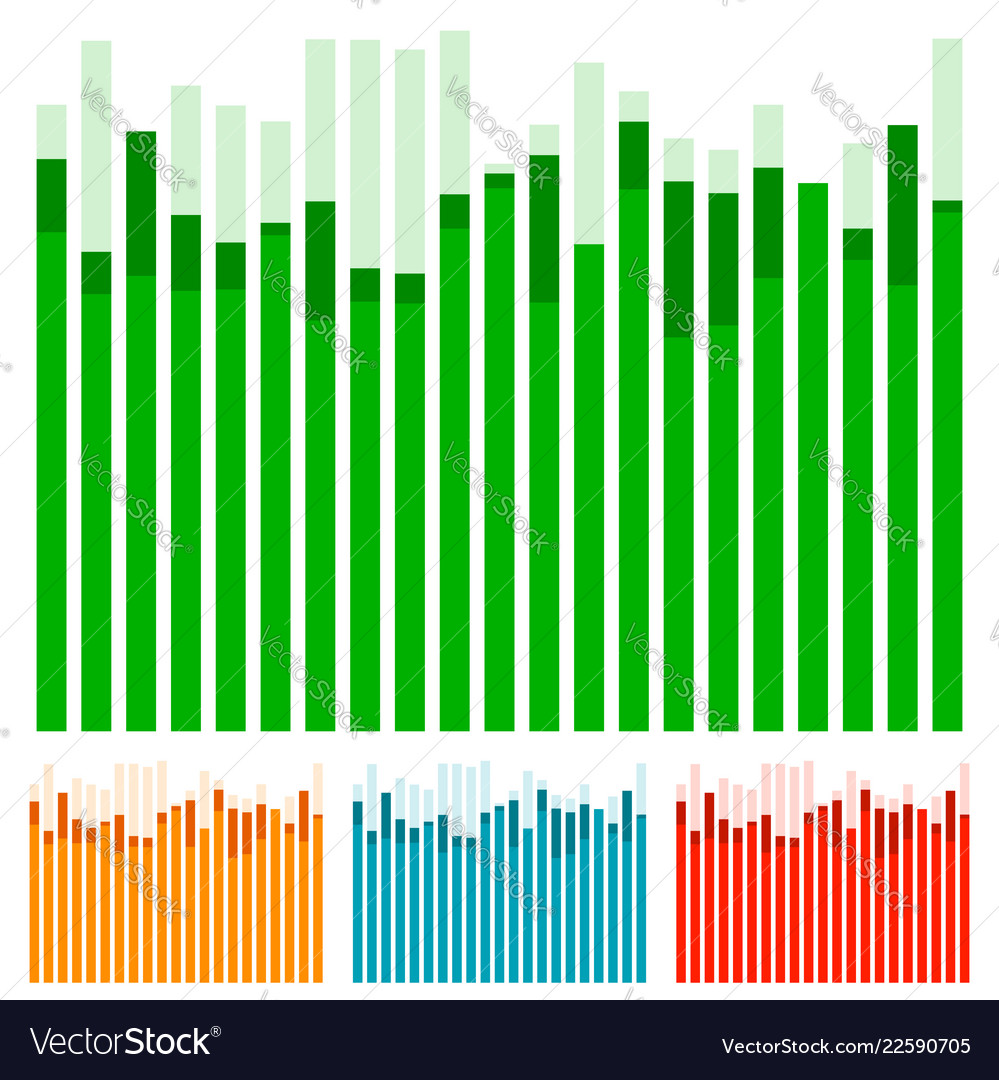 Eq equalizer with overlapping bars - bar chart Vector Image