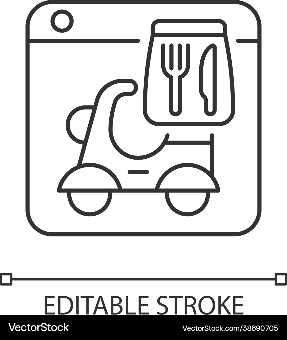 Food delivery service linear icon Royalty Free Vector Image