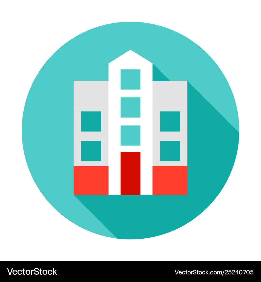 Hospital building circle icon Royalty Free Vector Image