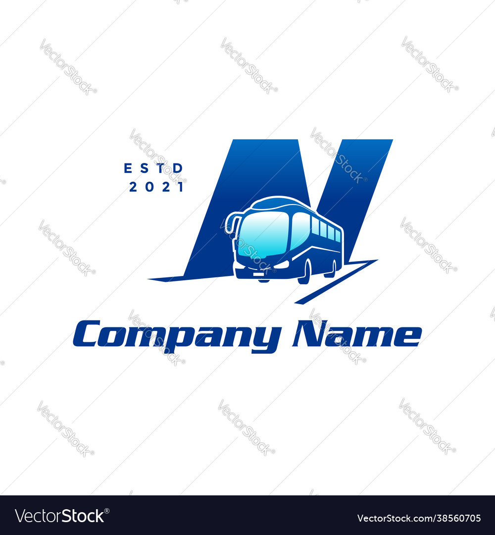 Initial n bus Royalty Free Vector Image - VectorStock