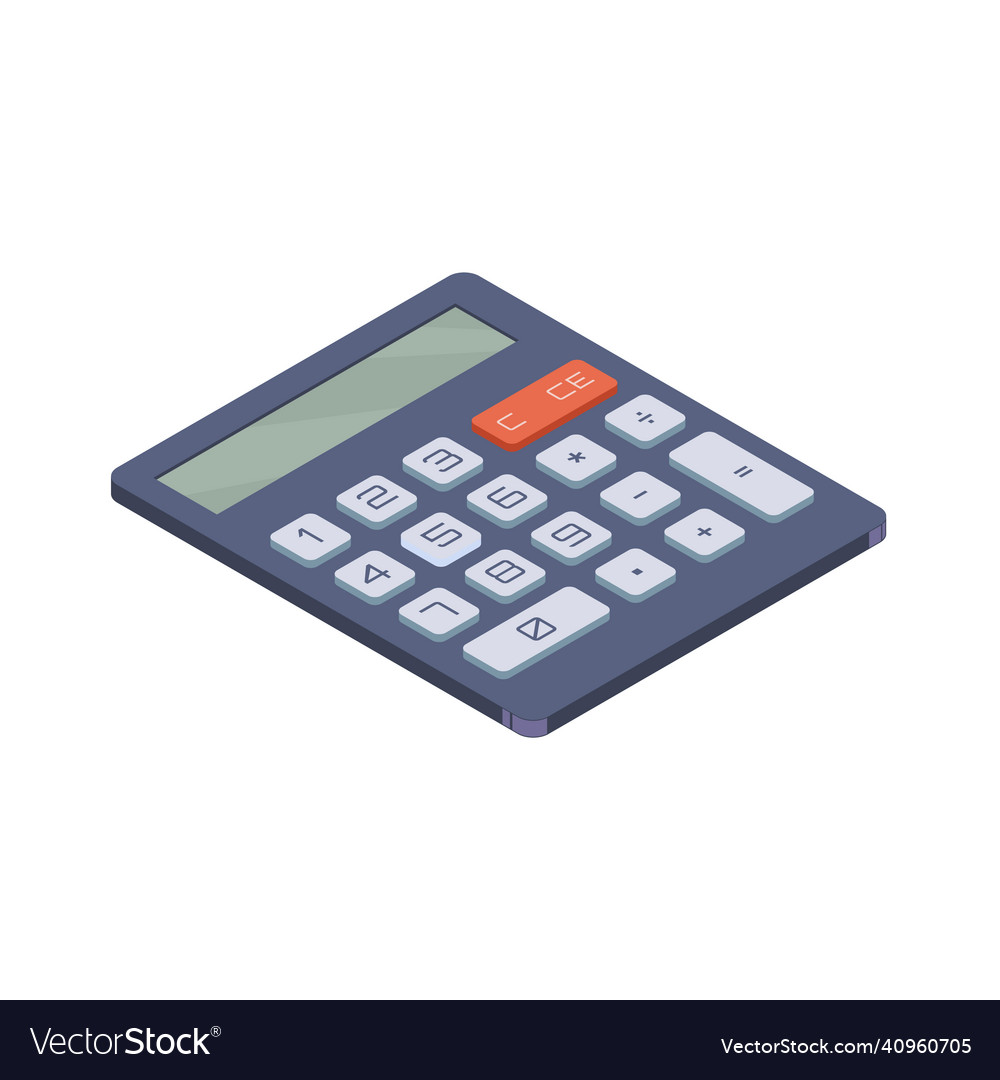 Isometry calculator electronic Royalty Free Vector Image