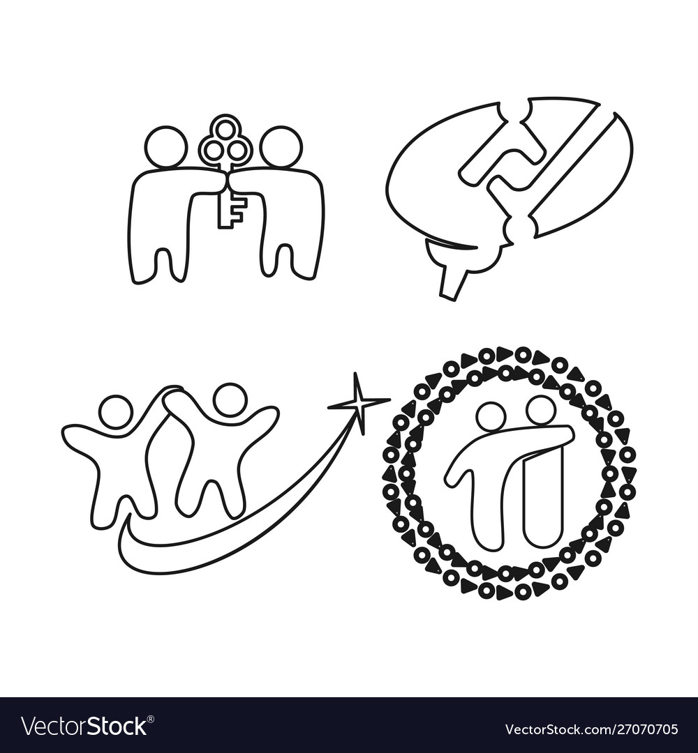 Key brain star commitment teamwork together Vector Image