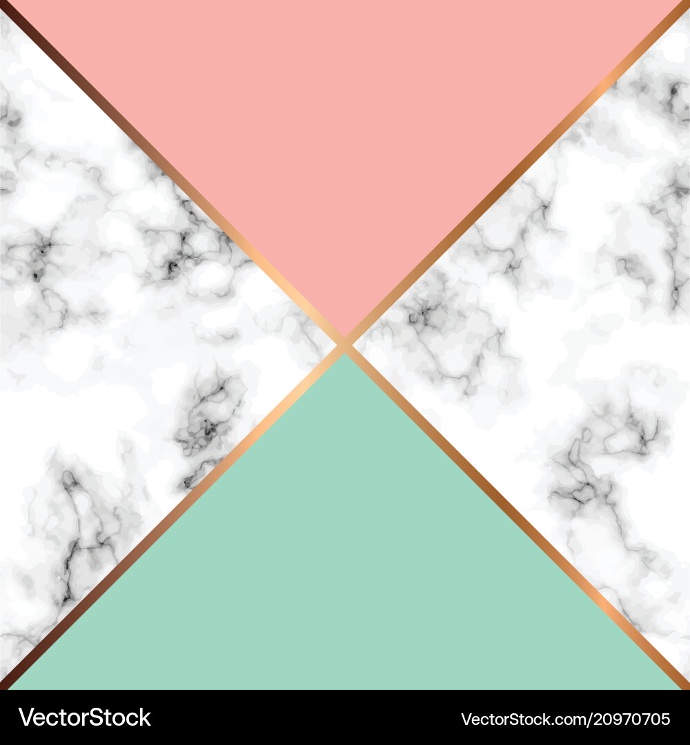 Marble texture design with golden geometric lines Vector Image