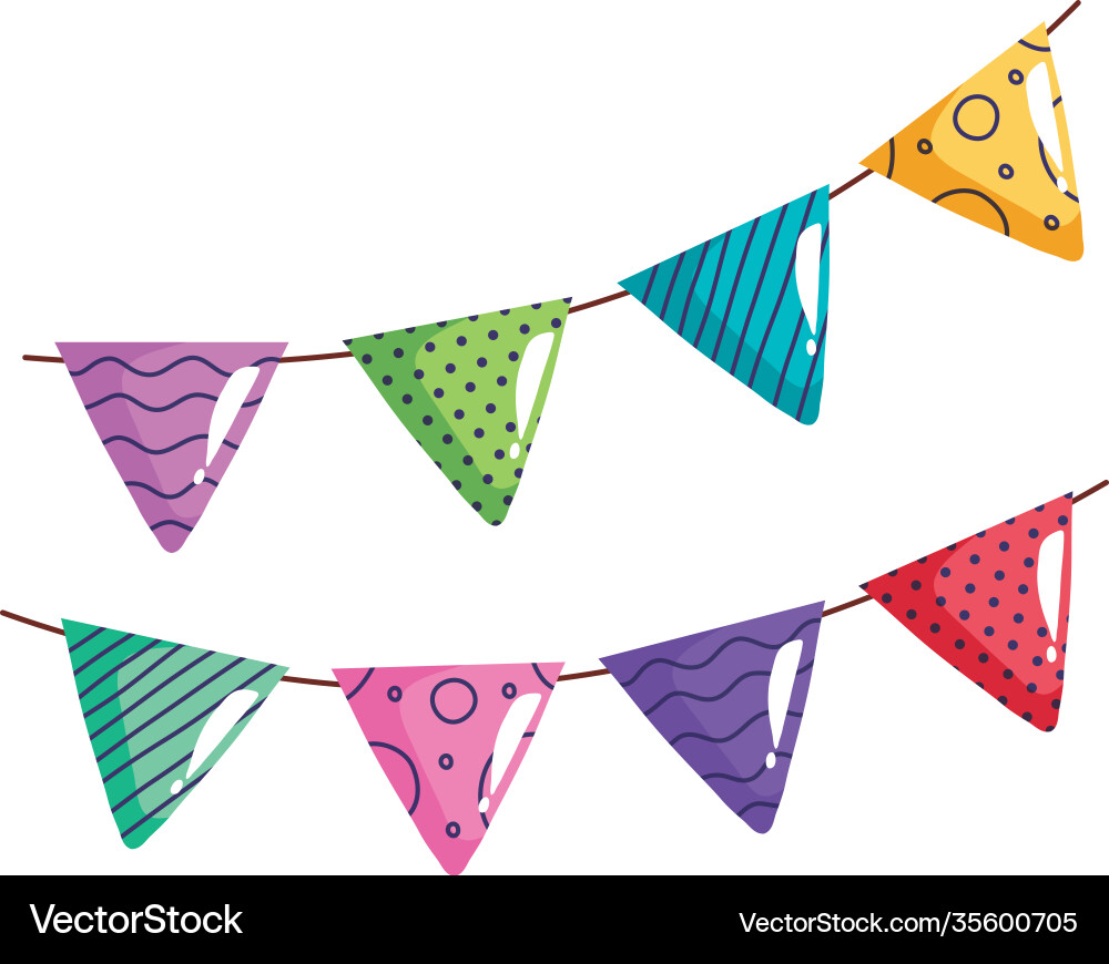 Party garlands hanging decorative icon Royalty Free Vector