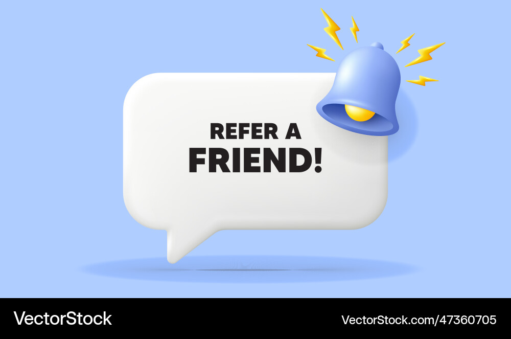 Refer a friend symbol referral program sign 3d Vector Image