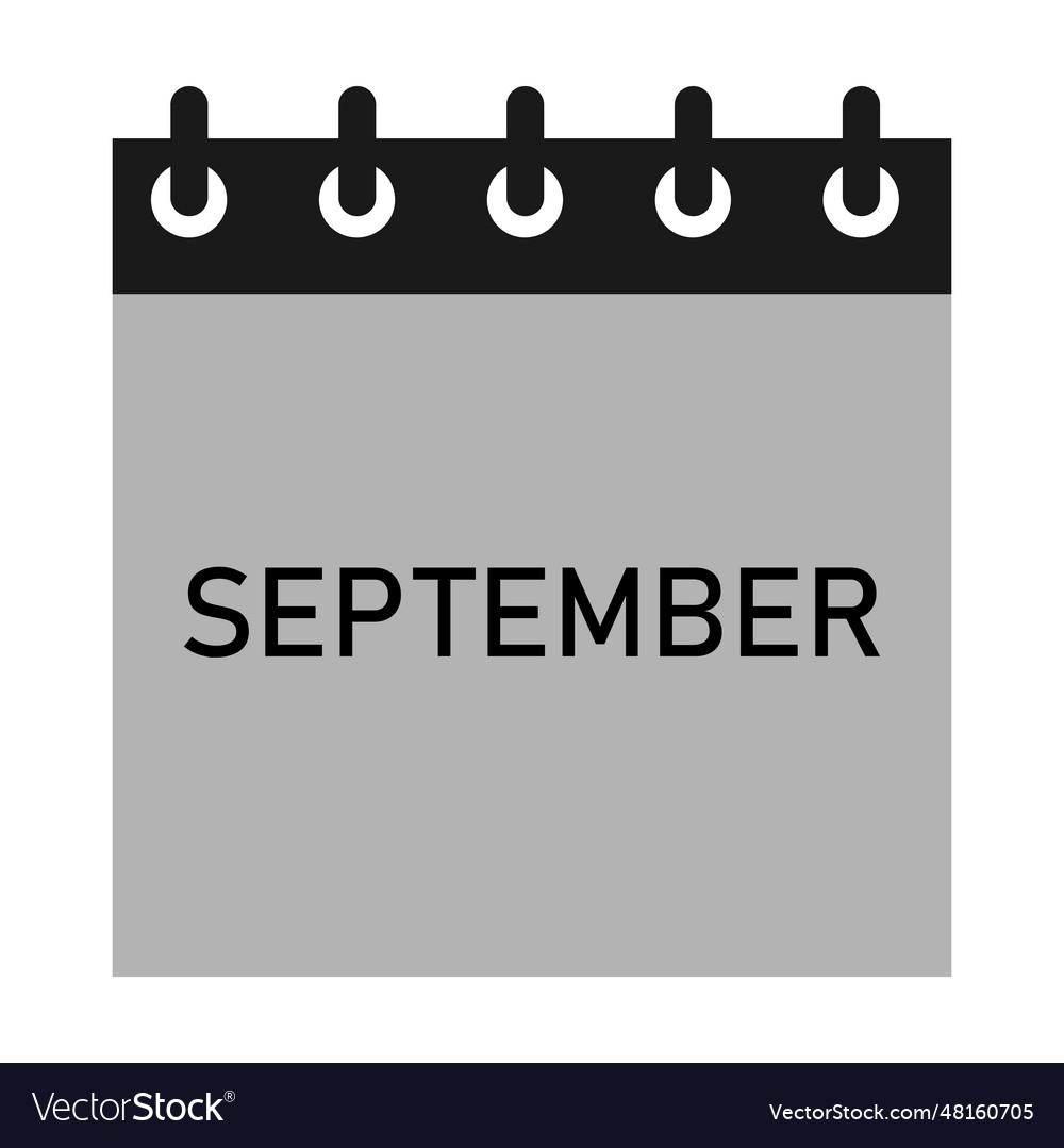 September month calendar icon Royalty Free Vector Image