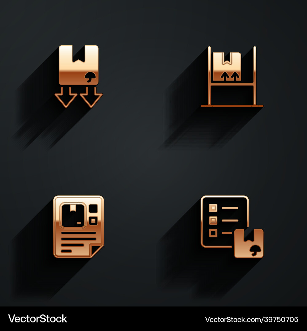 Set cardboard box with traffic symbol warehouse Vector Image