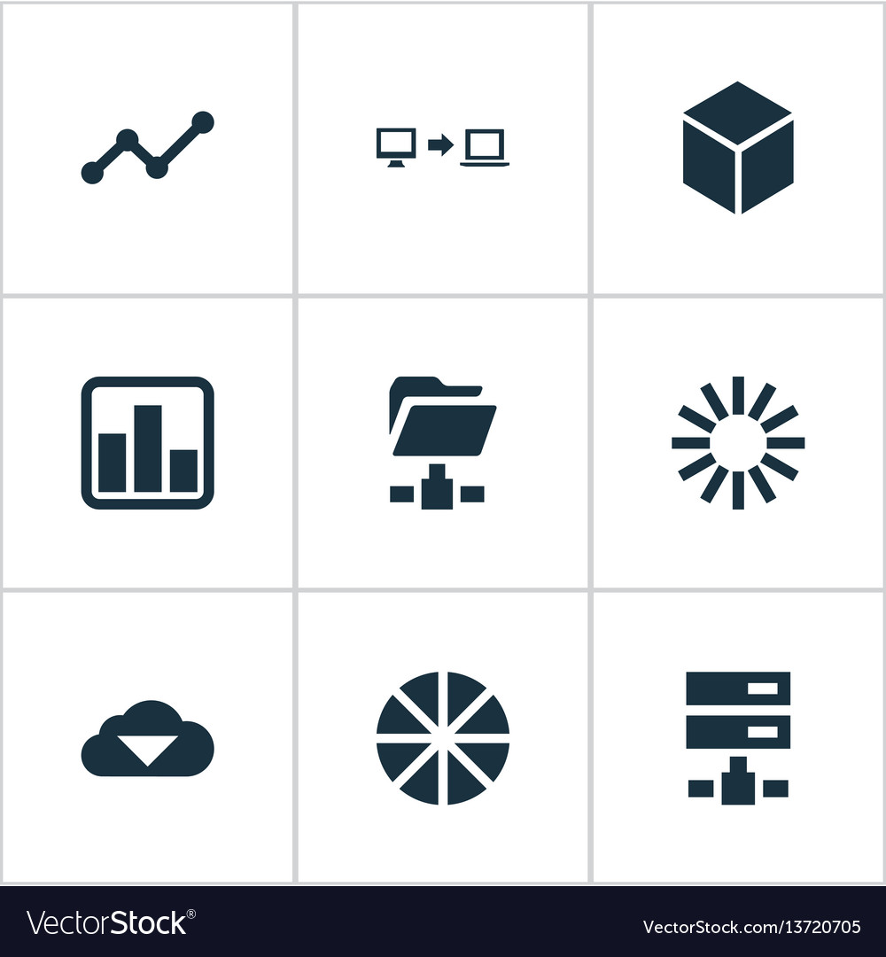 Set of simple data icons Royalty Free Vector Image