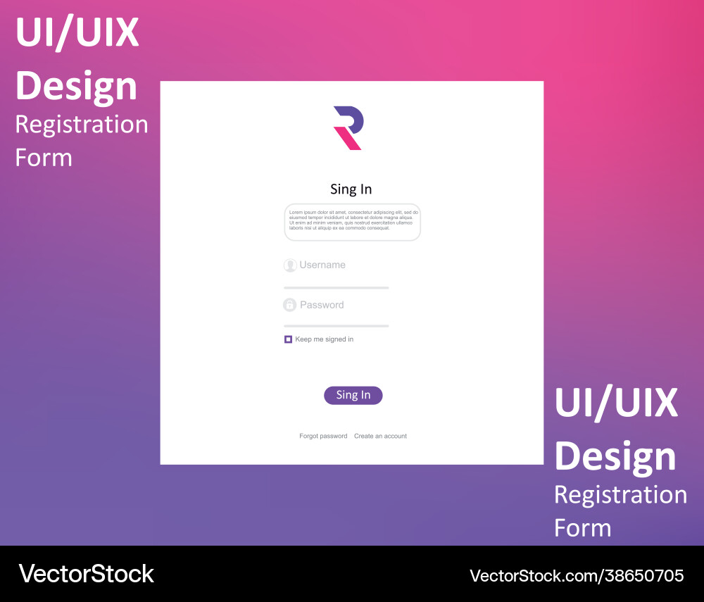 Set sign up and sign in forms registration Vector Image