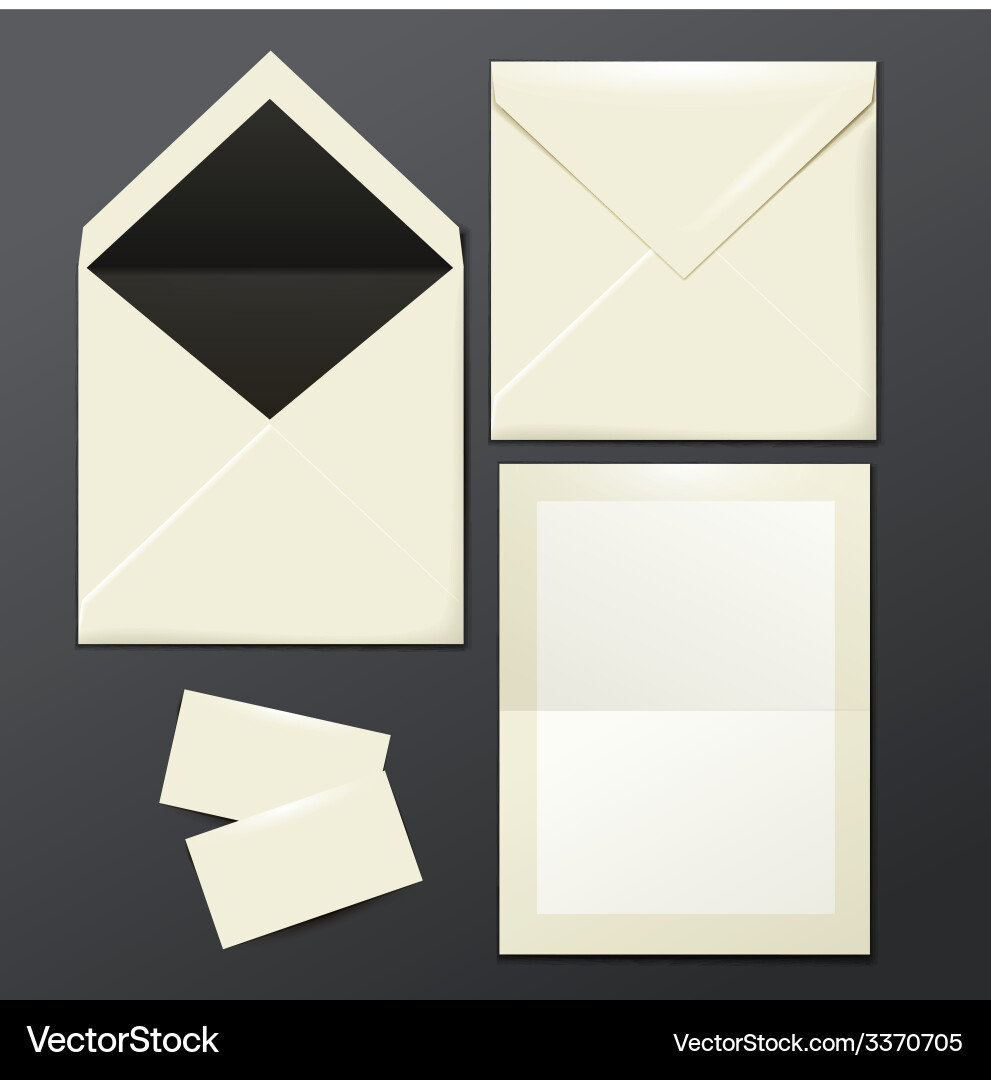 Template of white envelopes paper and postage Vector Image