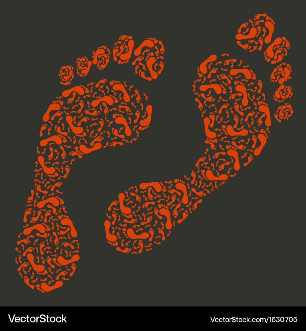 Trace of human foot Royalty Free Vector Image - VectorStock