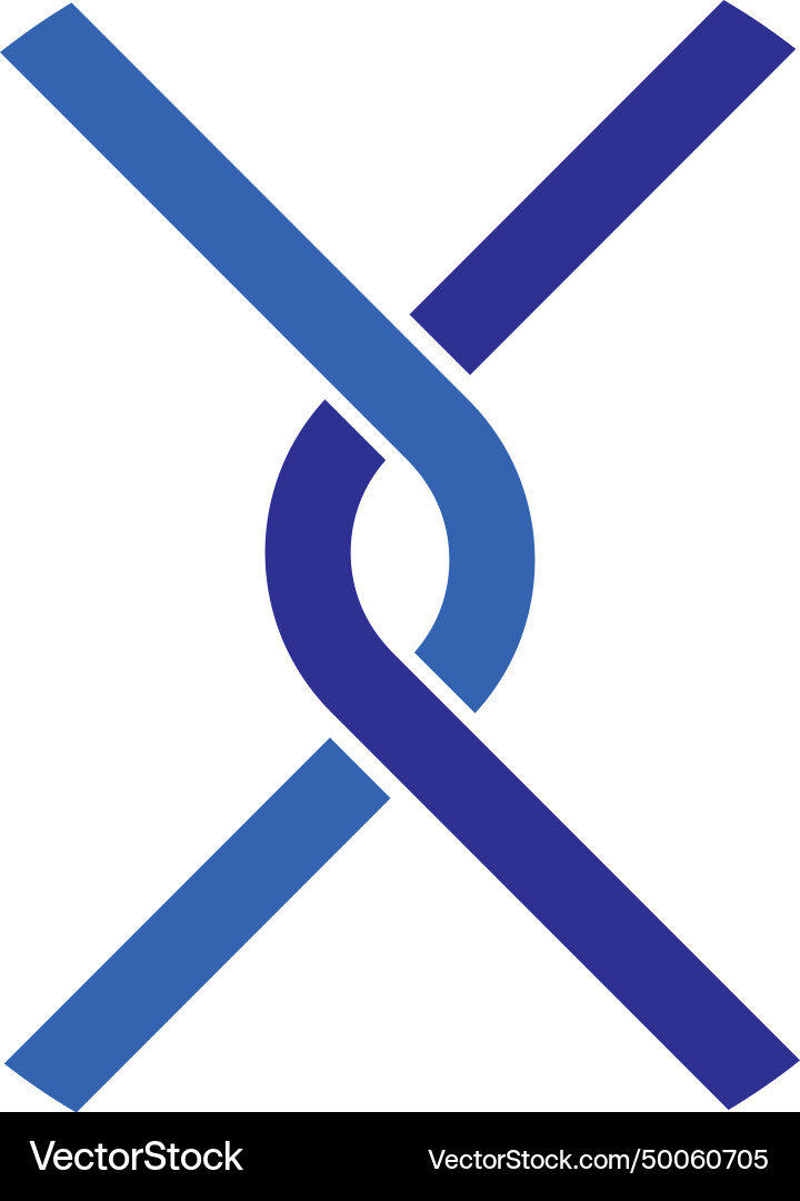 X letter logo blue color Royalty Free Vector Image