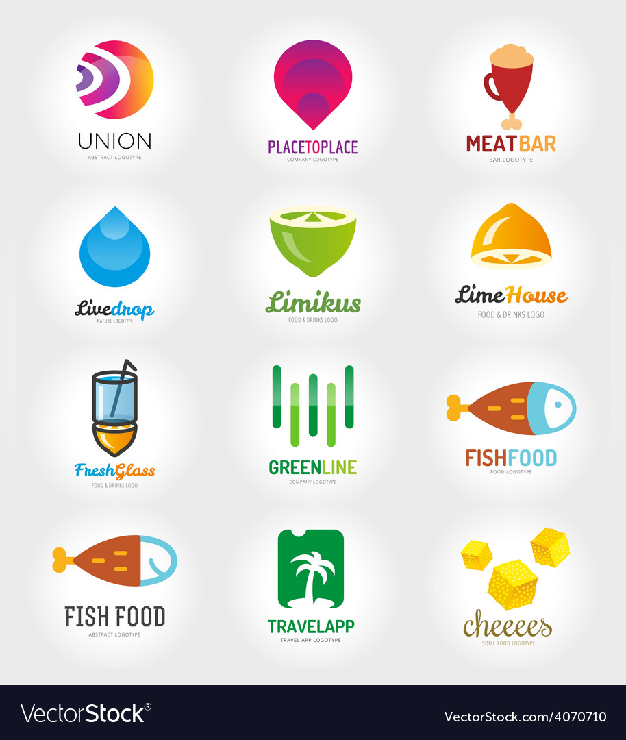 Abstract logo template set for branding Royalty Free Vector