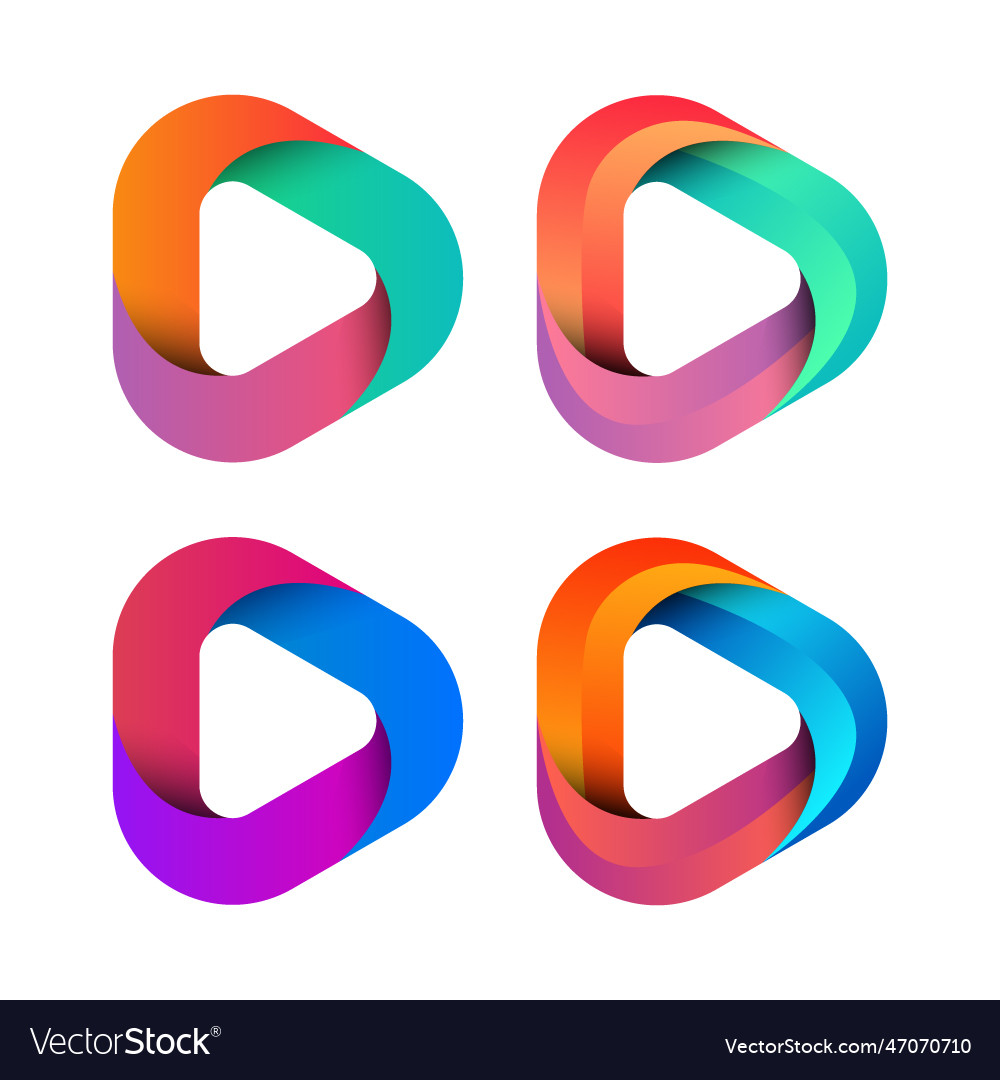 Abstract triangle logo set Royalty Free Vector Image