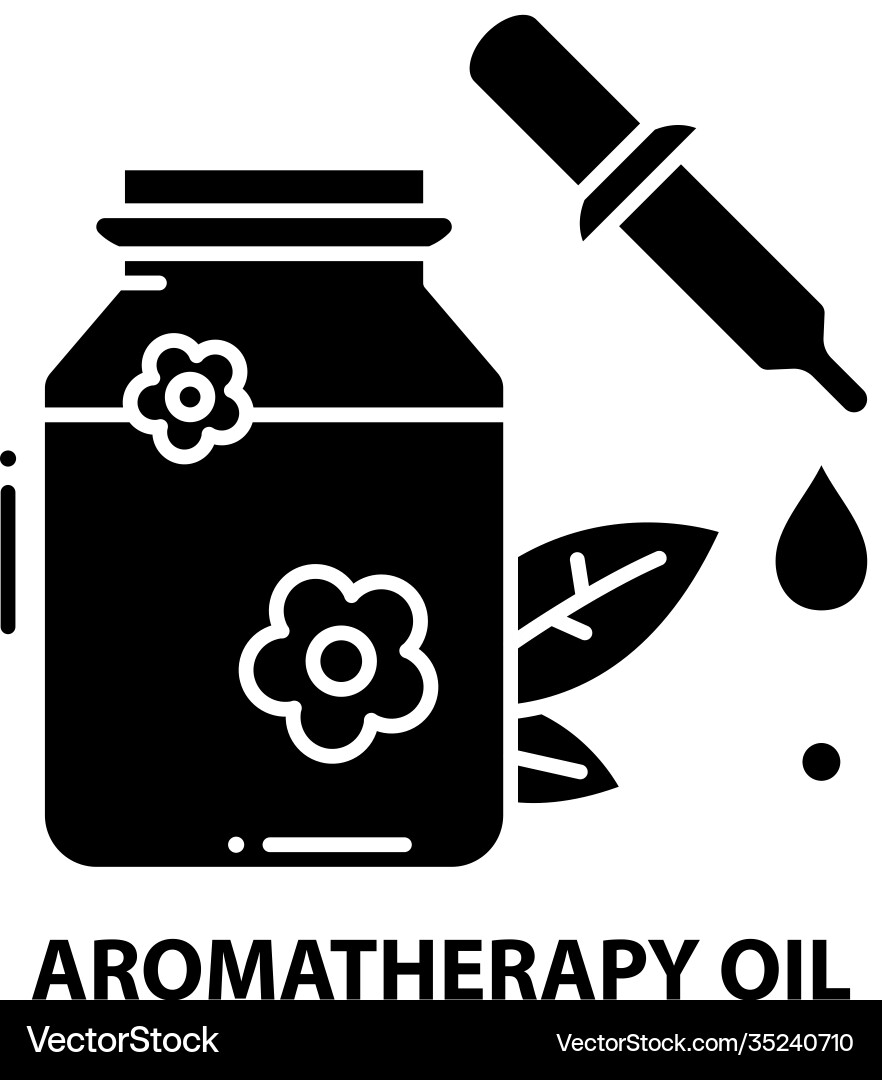 Aromatherapy oil icon black sign Royalty Free Vector Image