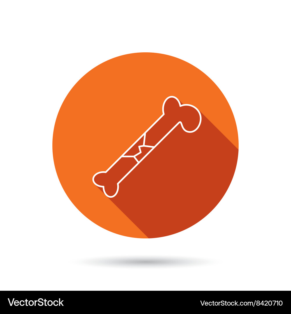 Bone fracture icon Traumatology sign Royalty Free Vector