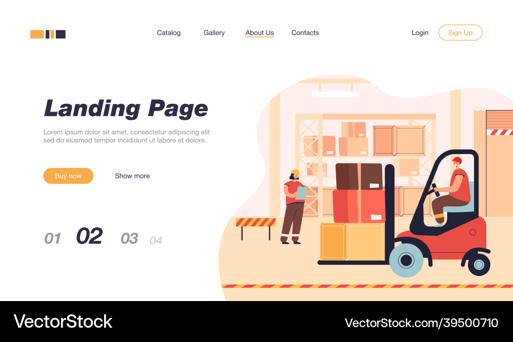 Cargo staff in warehouse interior Royalty Free Vector Image