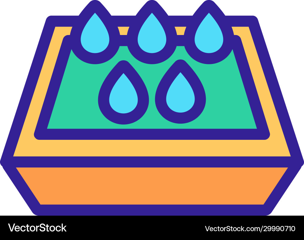 Cat litter icon isolated contour symbol Royalty Free Vector