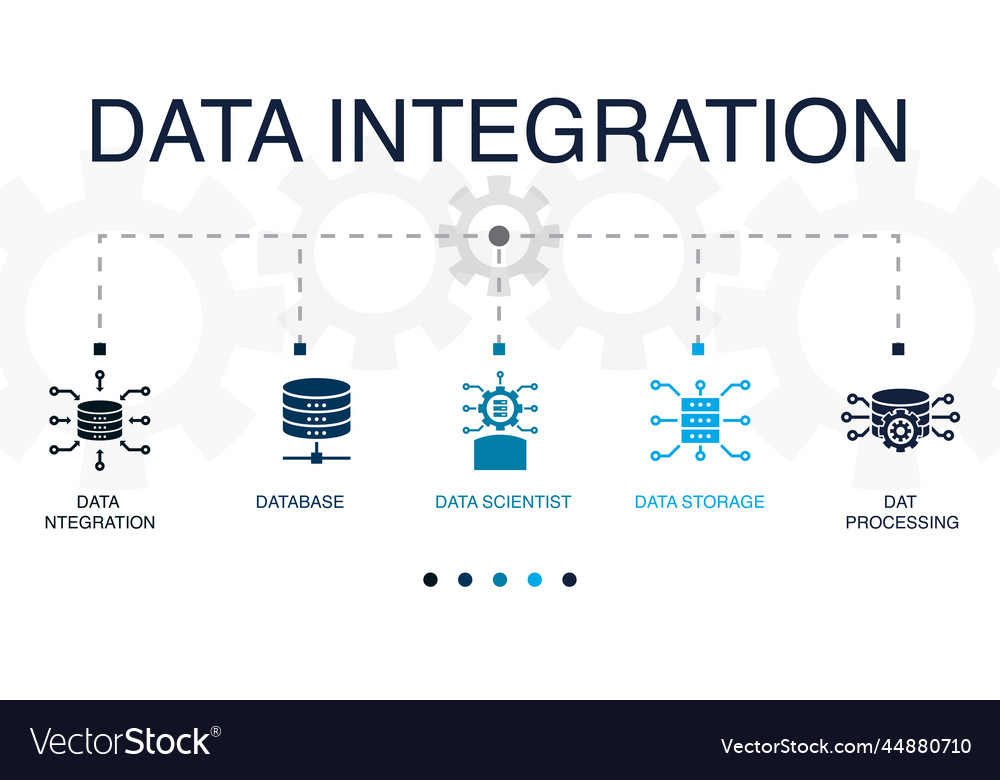Data Integration Database Scientist Royalty Free Vector
