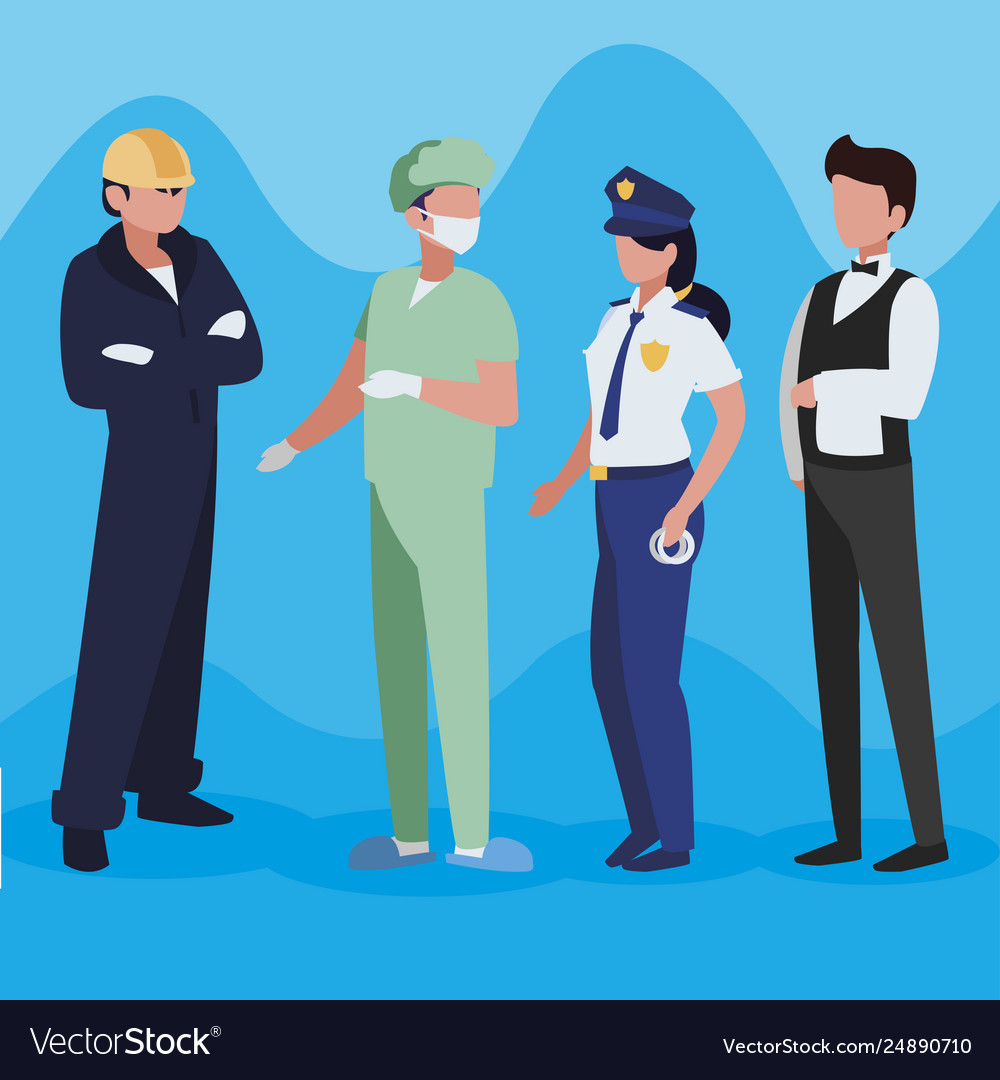 Group professional workers characters Royalty Free Vector