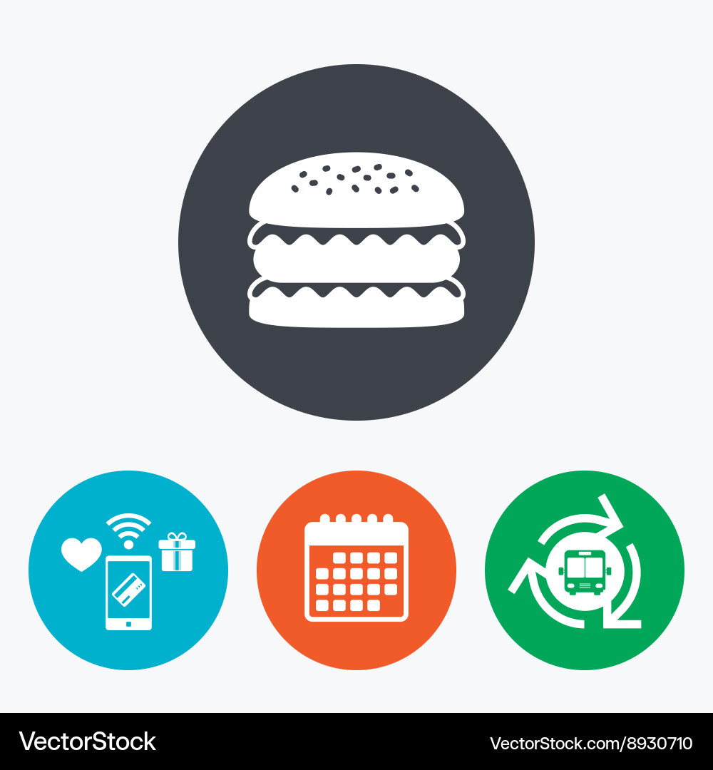 Hamburger icon burger food symbol Royalty Free Vector Image