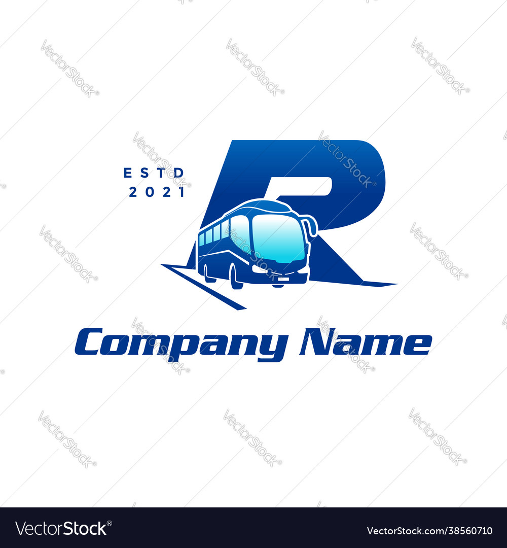Initial r bus Royalty Free Vector Image - VectorStock