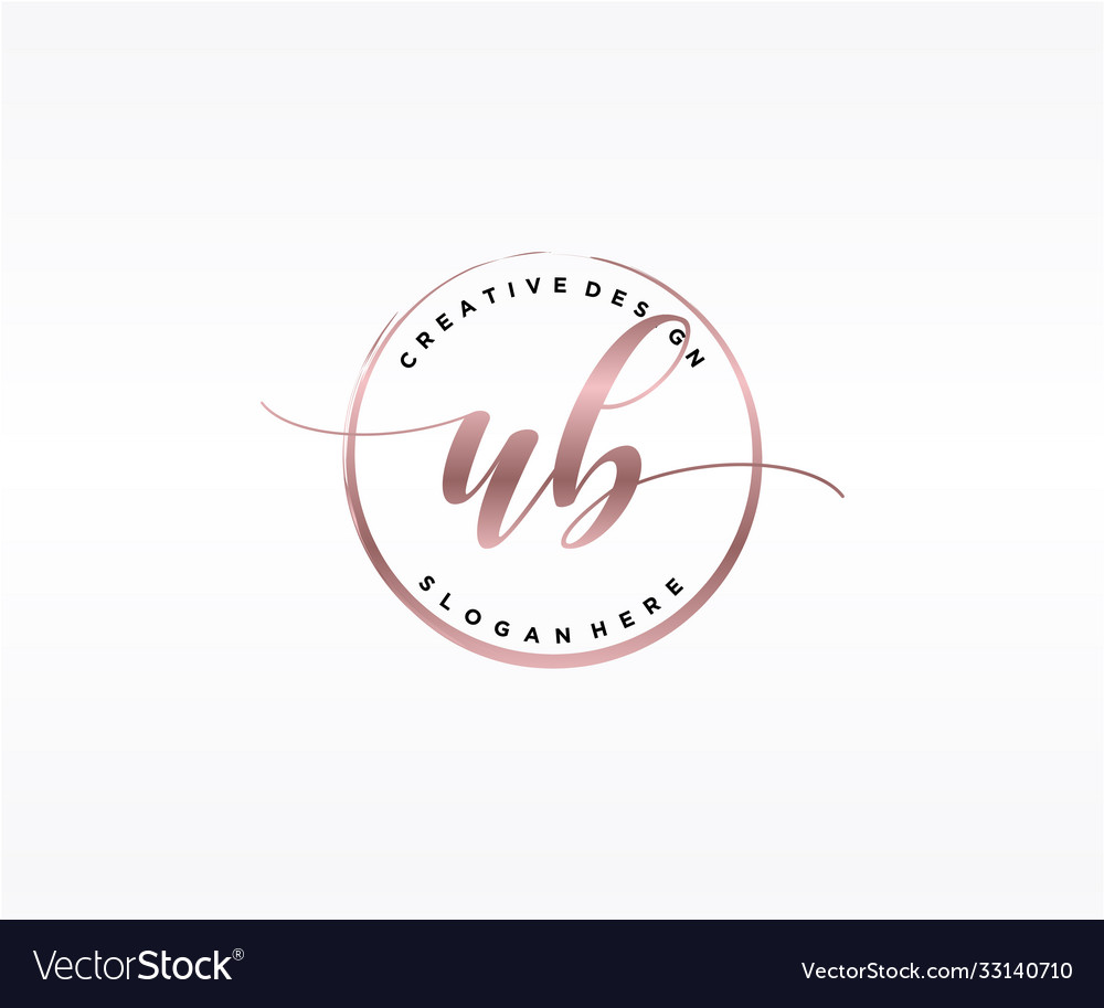 Initial ub handwriting logo with circle template Vector Image