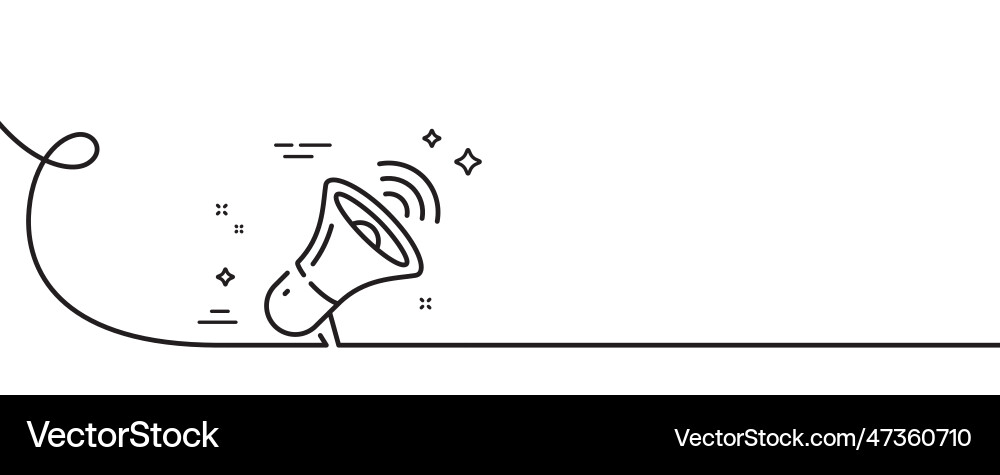 Megaphone line icon offer loudspeaker sign Vector Image