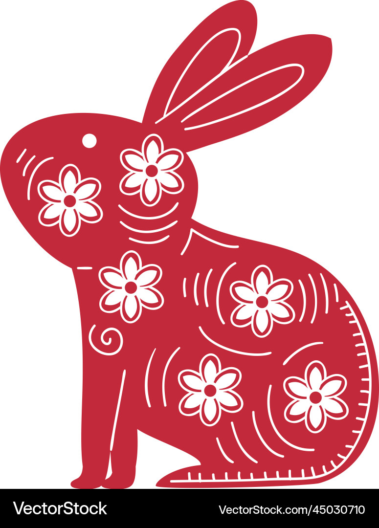 Rabbit chinese zodiac animal Royalty Free Vector Image
