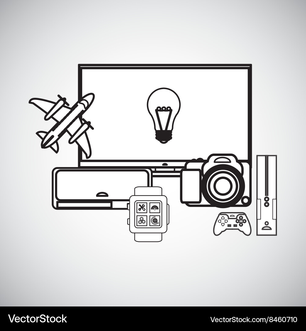 Set of technology icons design Royalty Free Vector Image