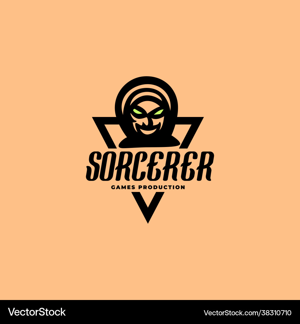 Sorcerer gaming logo Royalty Free Vector Image