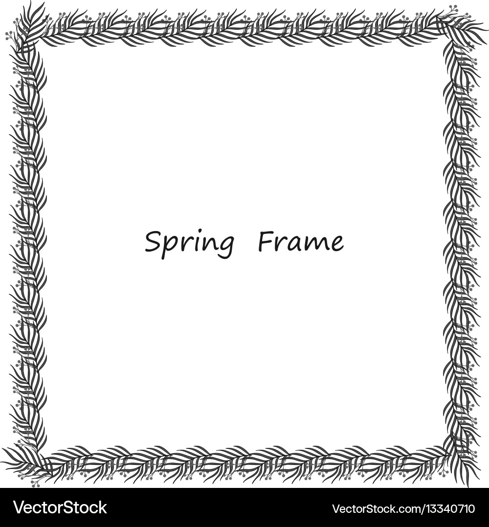Spring frame made up of leaves Royalty Free Vector Image