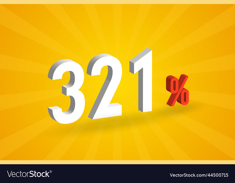 321 Discount 3d Text For Sells And Promotion Vector Image
