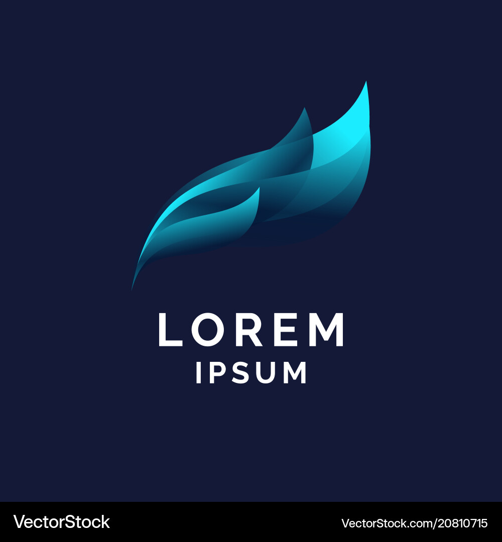 Abstract sign with waves on dark background Vector Image