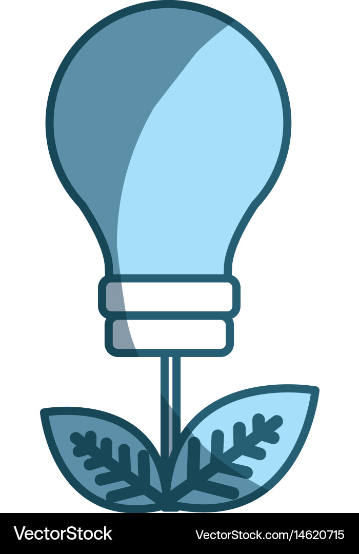 Blue energy bulb with leaves icon Royalty Free Vector Image