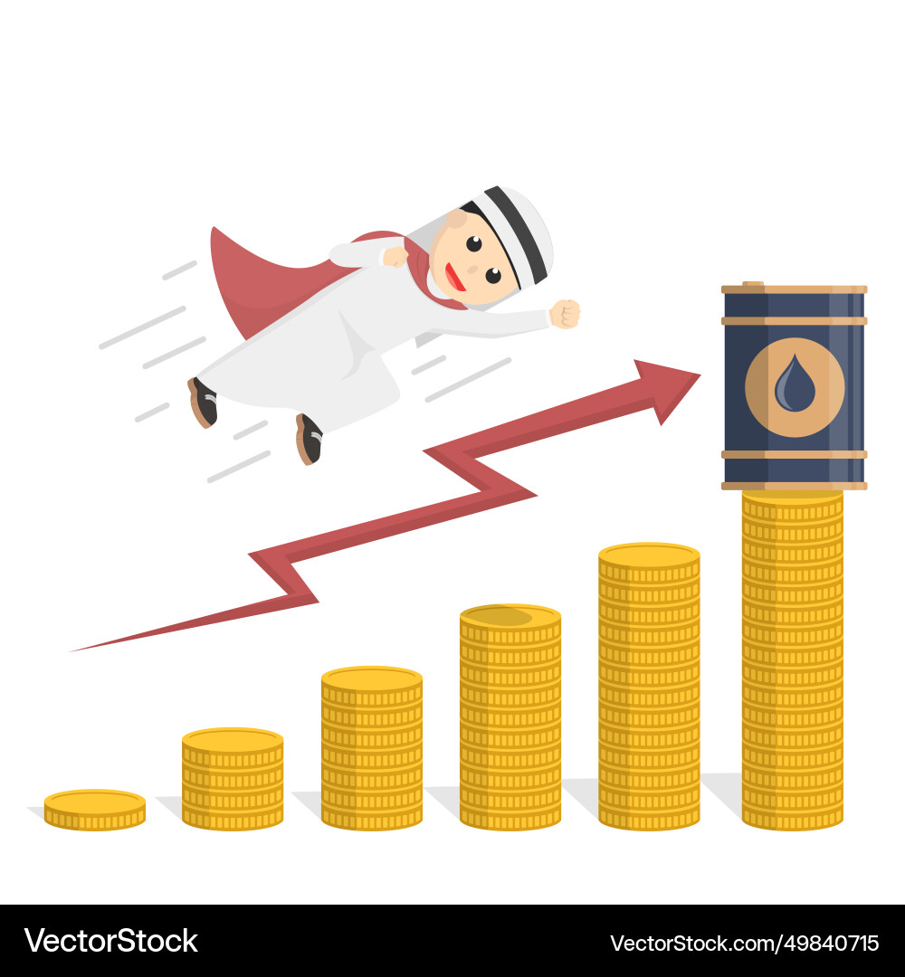 Businessman arabian speed up arrow progress Vector Image