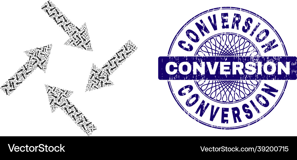 Centripetal arrows recursion mosaic of Royalty Free Vector
