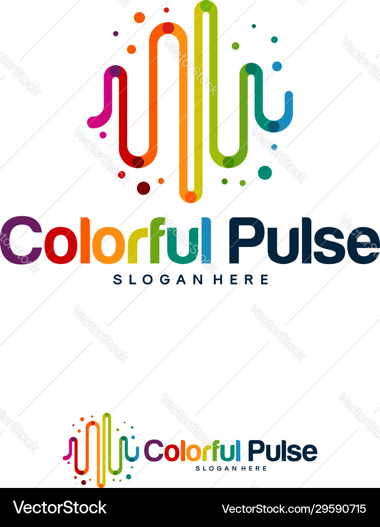 Colorful pulse logo minimalist Royalty Free Vector Image