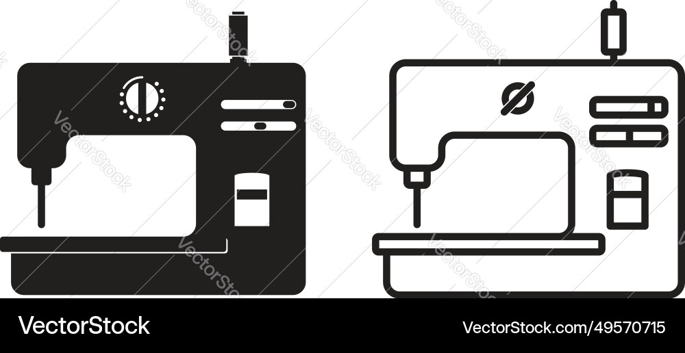 Electric sewing machine icons Royalty Free Vector Image
