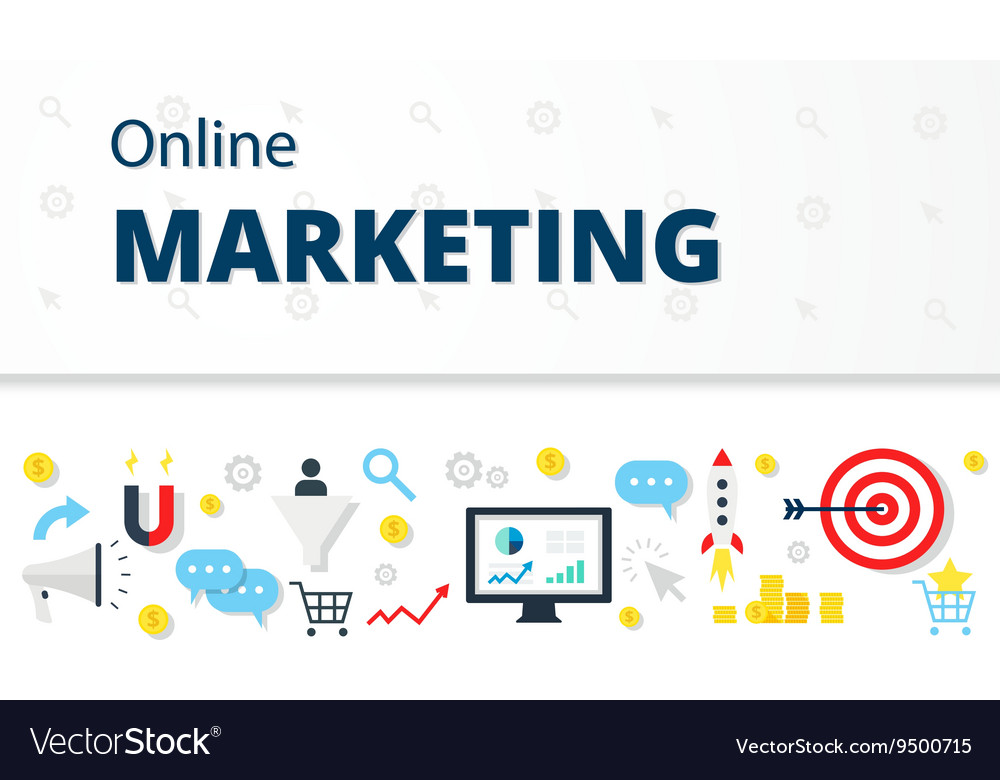 Internet marketing advertising concept in flat Vector Image