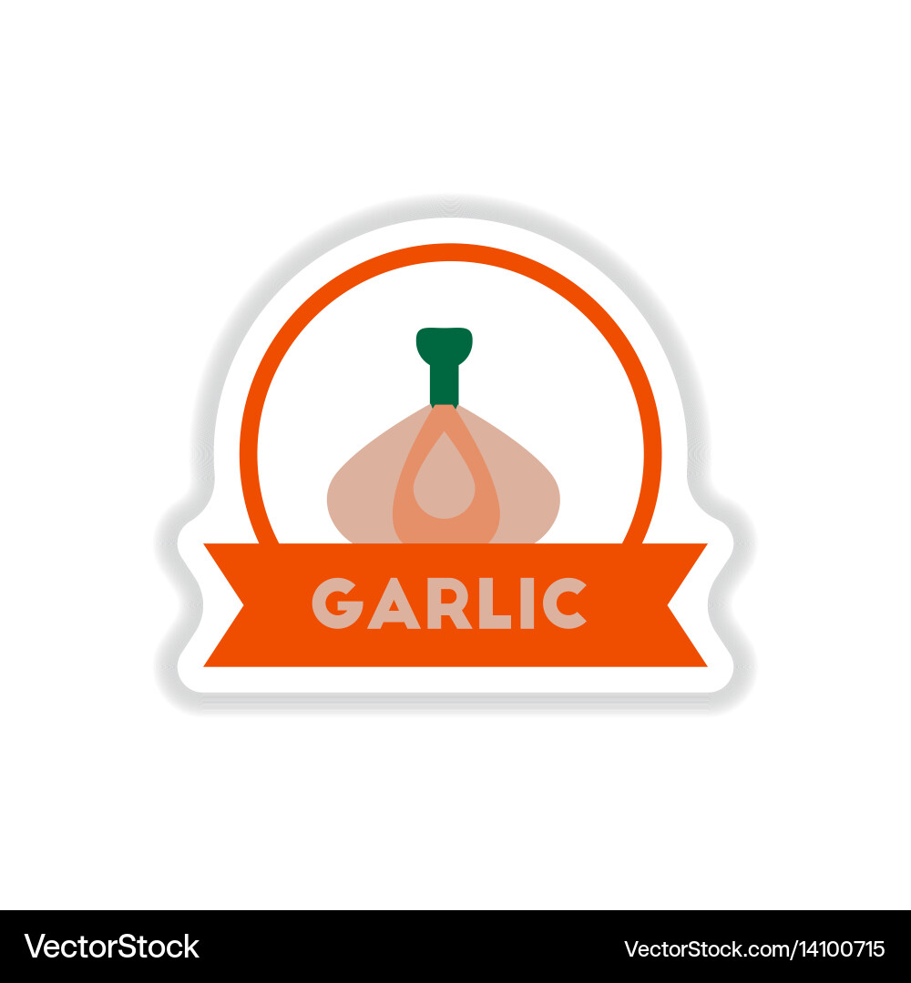 Label icon on design sticker collection garlic Vector Image